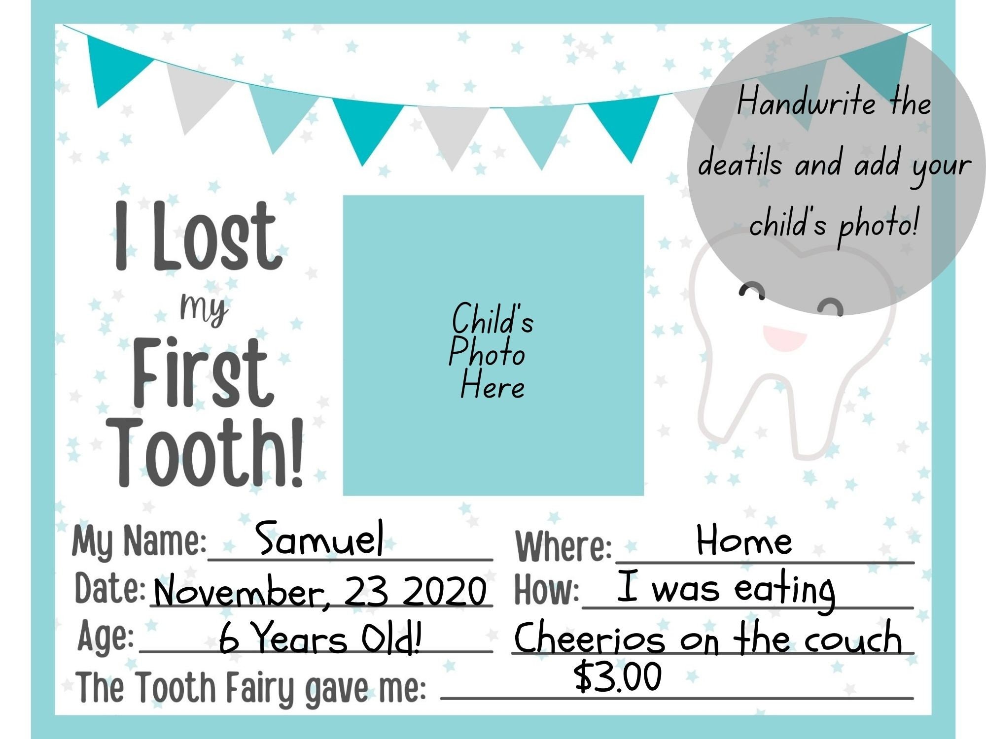 Instant Download - I Lost My First Tooth Certificate for Child's First ...