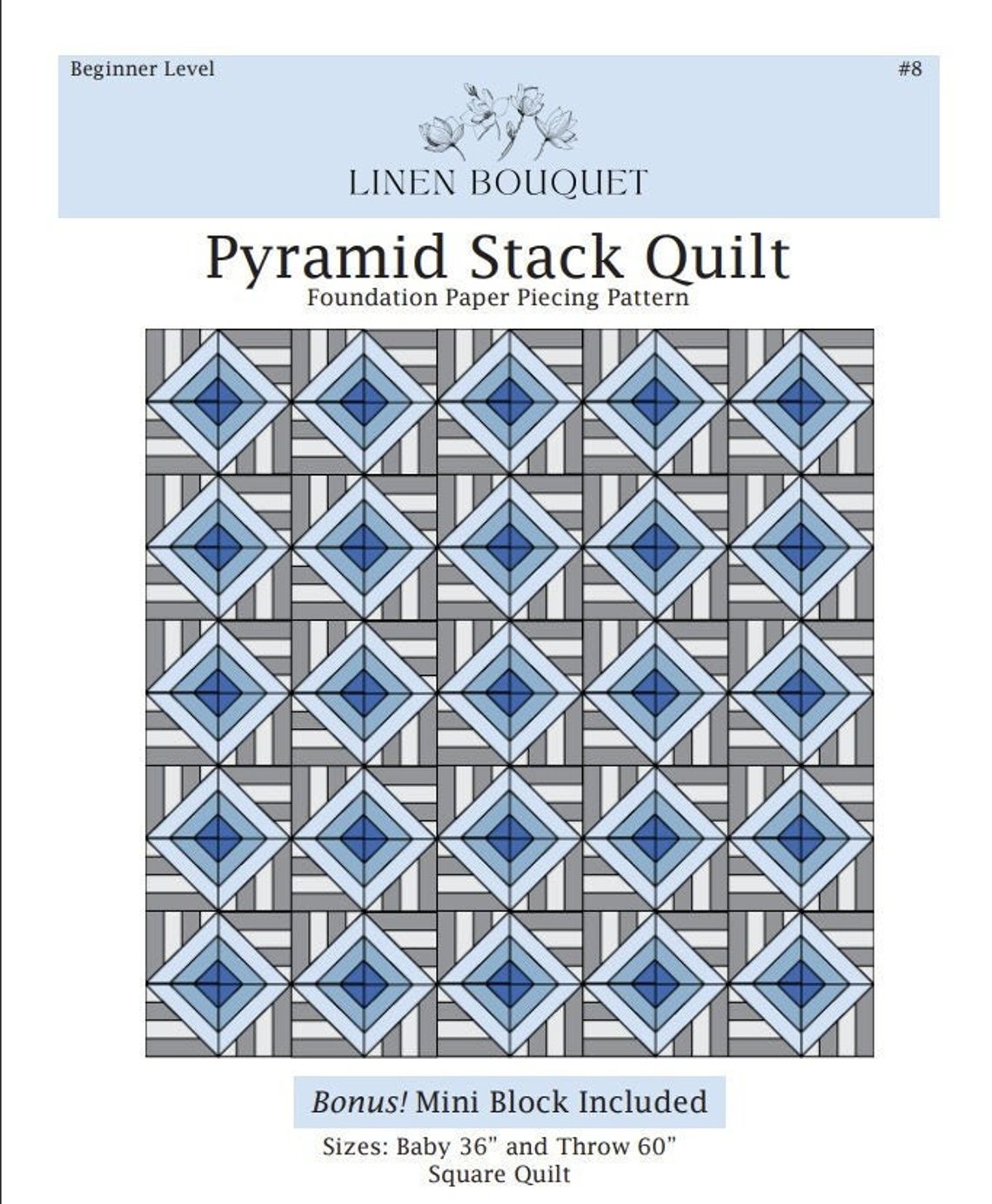 Pyramid Stack Quilt Pattern Foundation Paper Piecing FPP Baby - Etsy