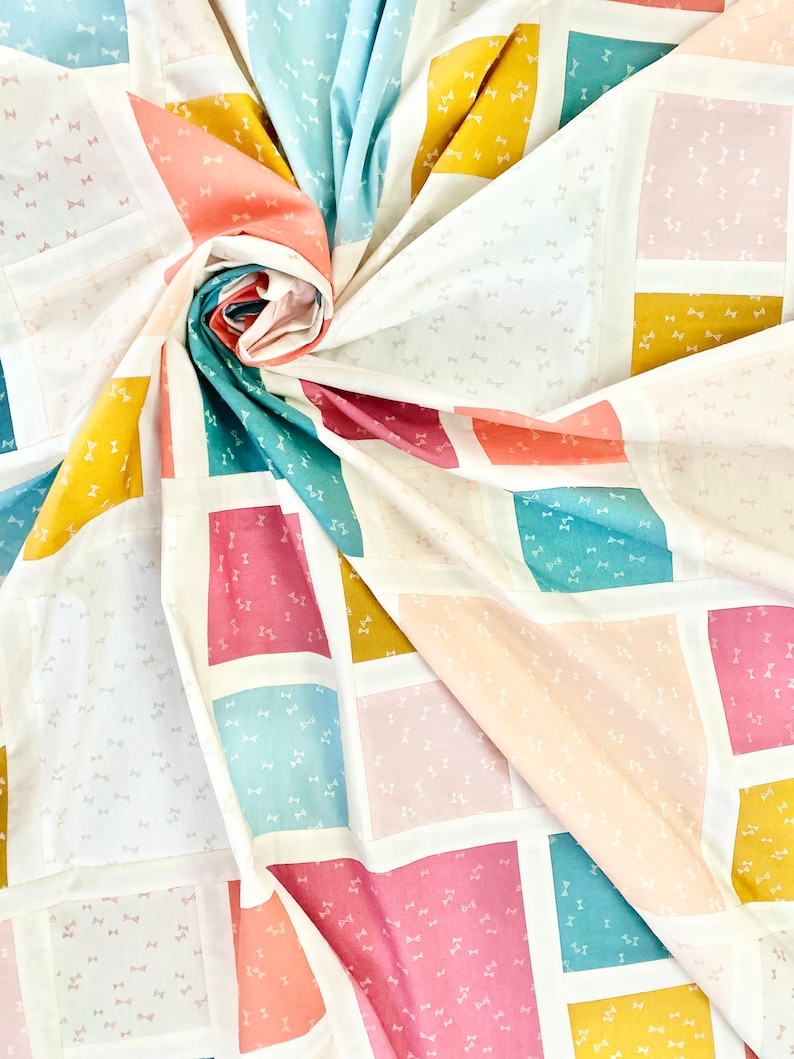 Stacked and Squared Quilt Pattern Traditional Fabric Piecing Baby ...