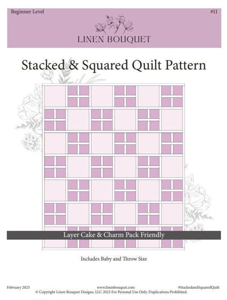 Stacked and Squared Quilt Pattern Traditional Fabric Piecing - Etsy