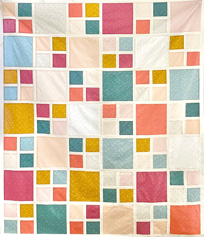 Stacked and Squared Quilt Pattern Traditional Fabric Piecing - Etsy