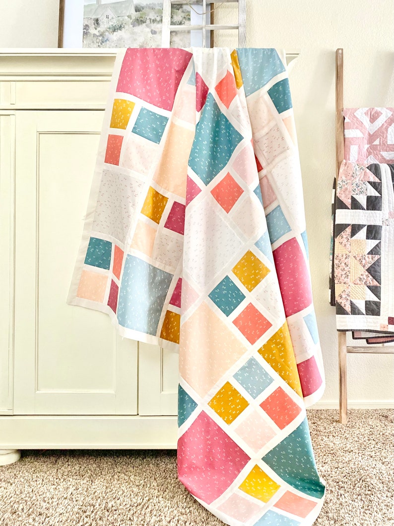 Stacked and Squared Quilt Pattern Traditional Fabric Piecing - Etsy