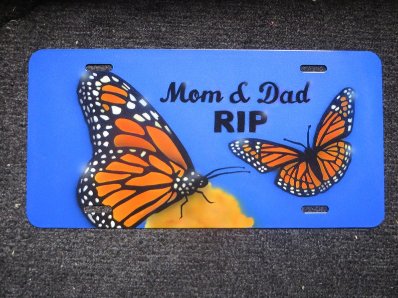 Butterfly Airbrushed License Plate - Etsy