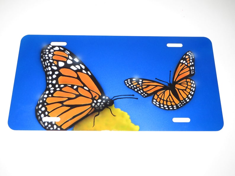 Butterfly Airbrushed License Plate - Etsy