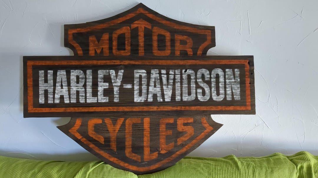 Harley-Davidson-Logoschild auf Holz - Etsy.de