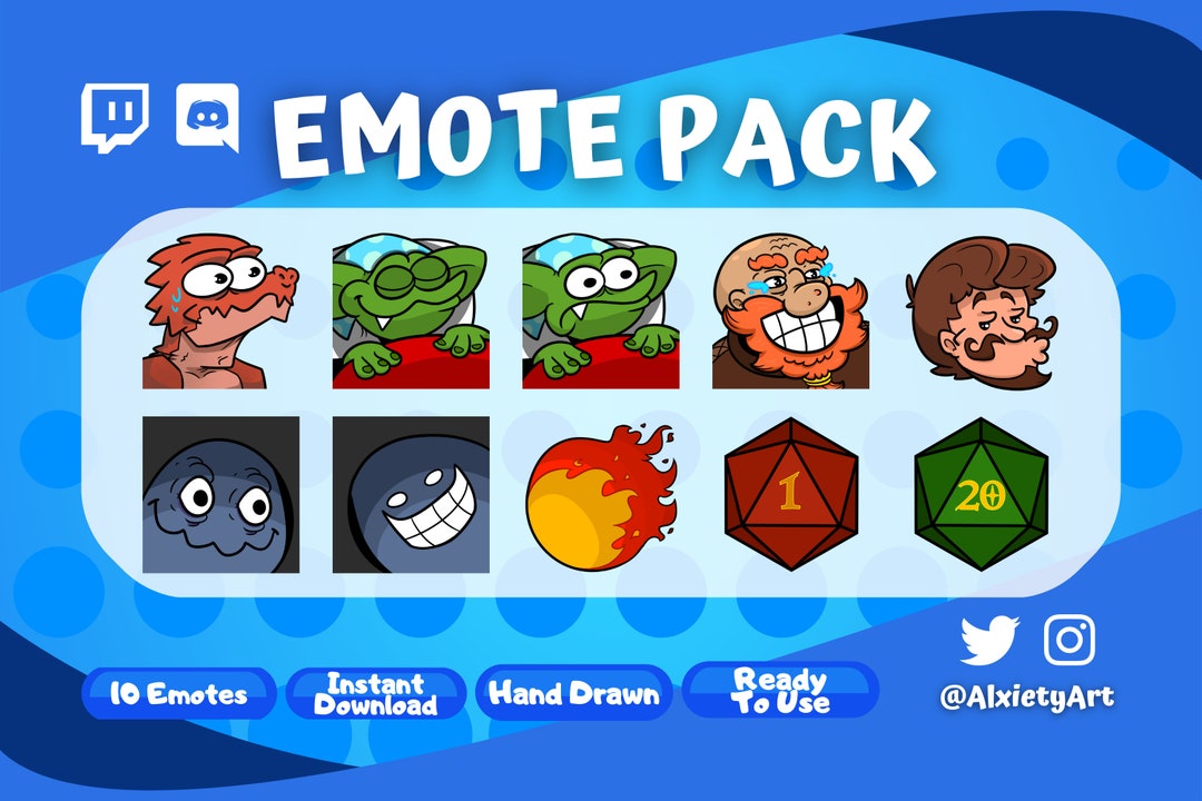 Dnd Pack 1 - Dungeons and Dragons Twitch Emotes for Streamers - Etsy