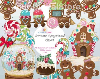 Gingerbread clipart | Etsy