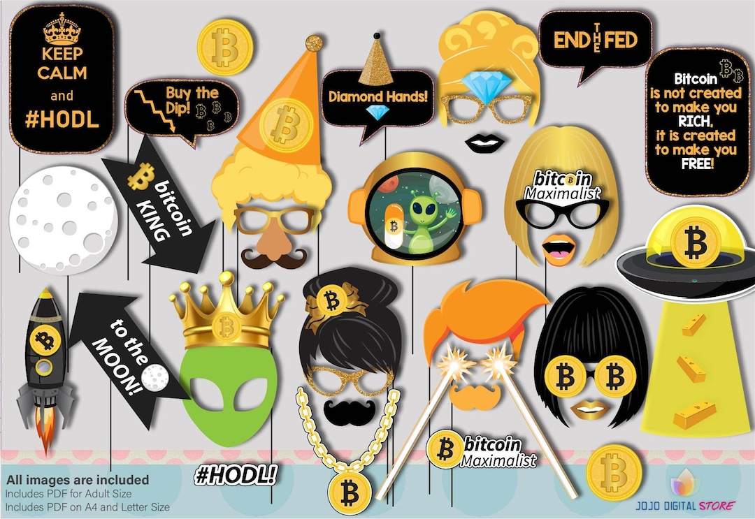Crypto Bitcoin Blockchain Photo Booth Props for DEFI Party - Etsy