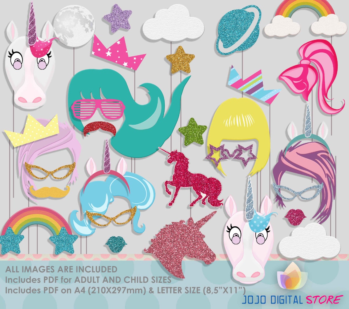Dream Unicorn Photo Booth Props for Unicorn Party - Etsy