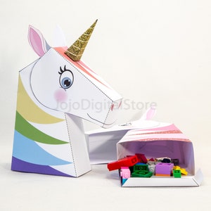 Rainbow Glitter Unicorn Favor Box for Unicorn Whimsical Party - Etsy