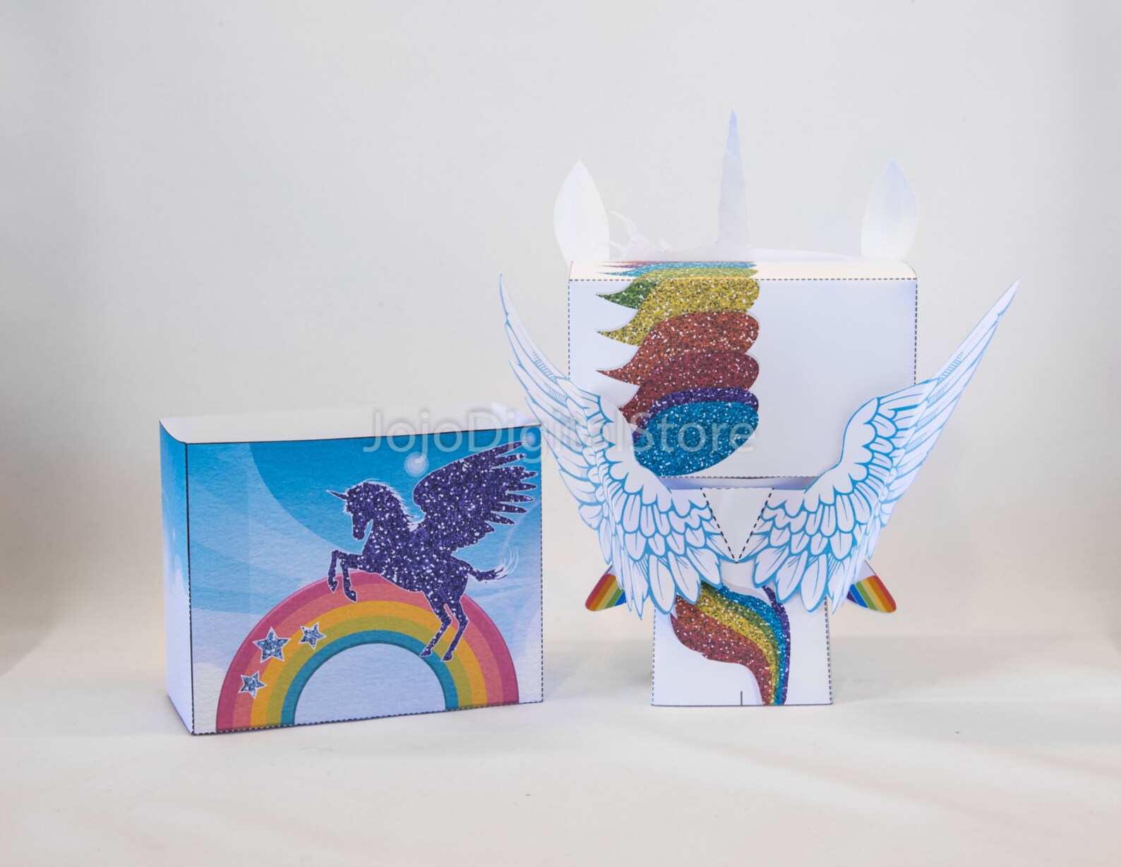 Rainbow Glitter Unicorn Favor Box for Unicorn Whimsical Party - Etsy