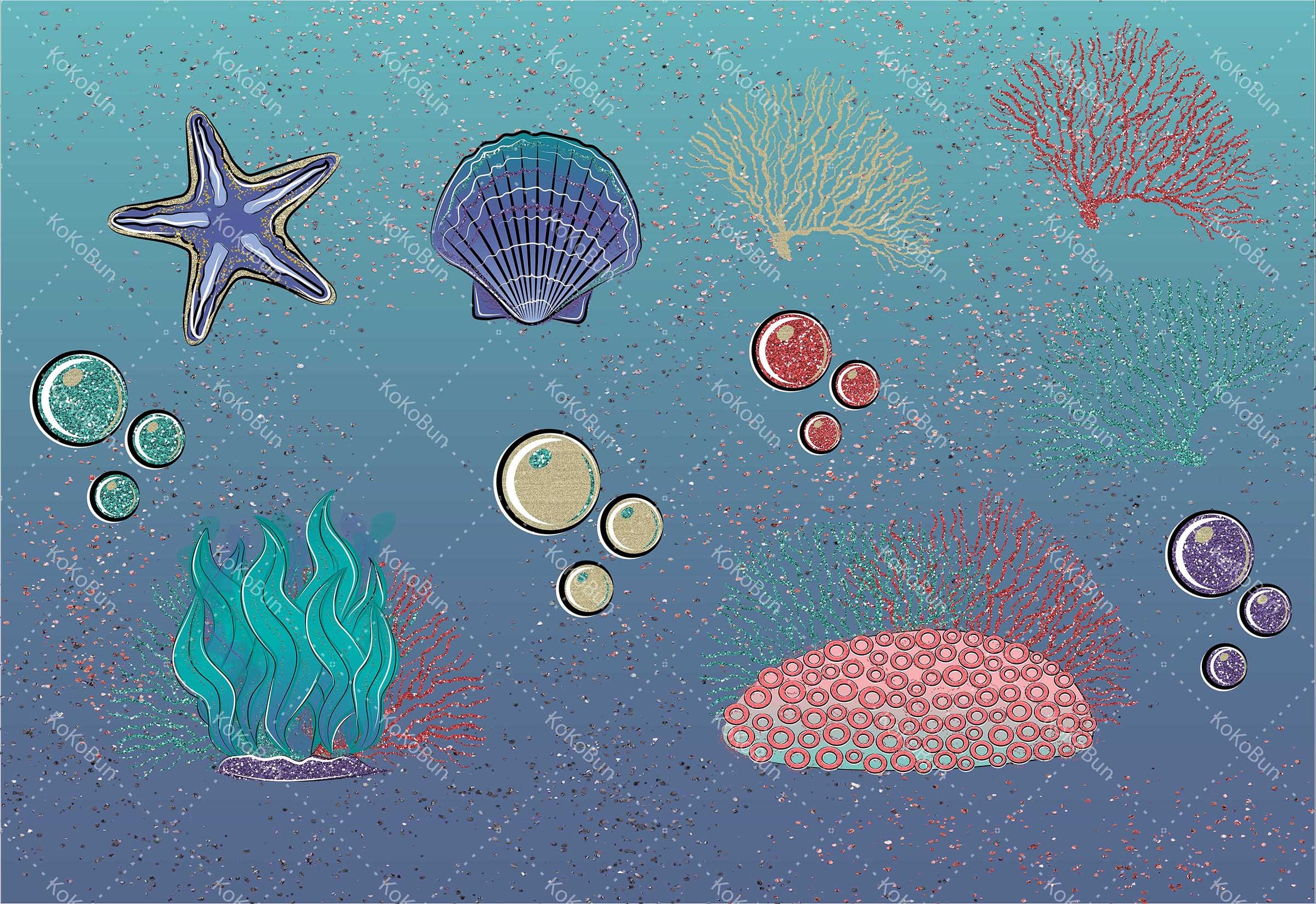 Adorable Mermaid Clipart, Graphics, Watercolor Mermaid, Underwater ...