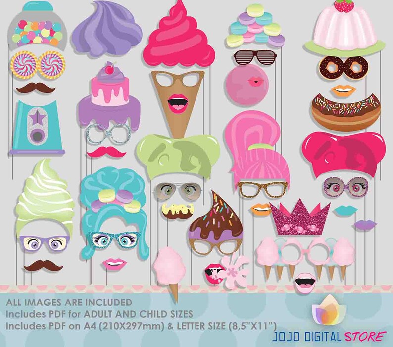 Sweet Shoppe Photo Booth Props for Candy Sweet Party - Etsy