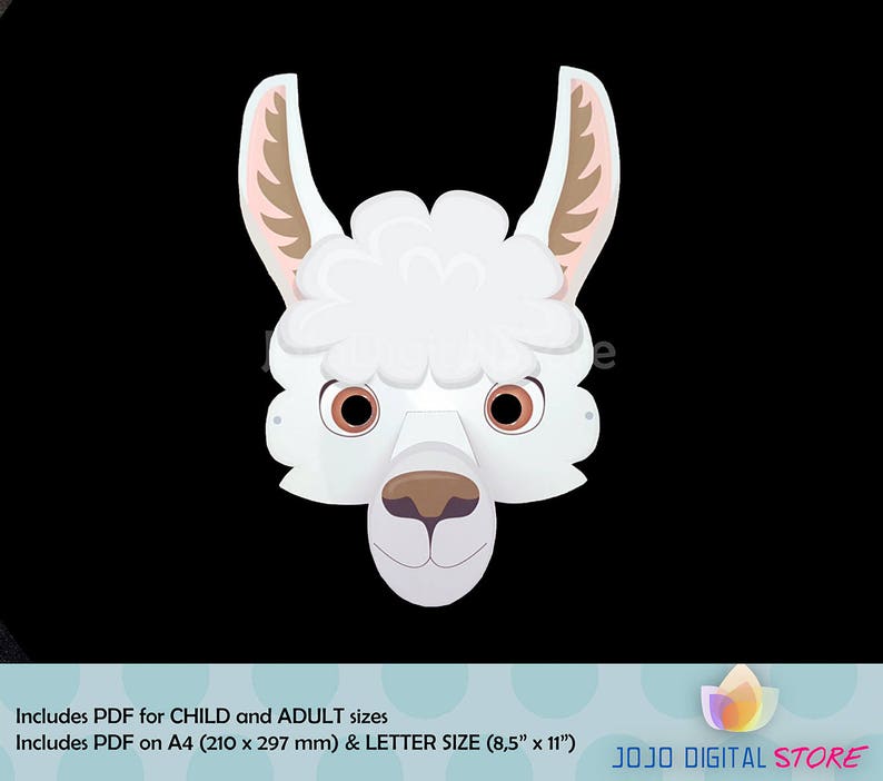 3D Llama Mask for Llama Party - Etsy