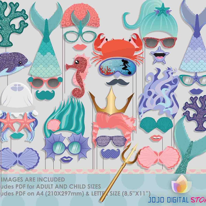 Mermaid Photo Booth Props - Etsy