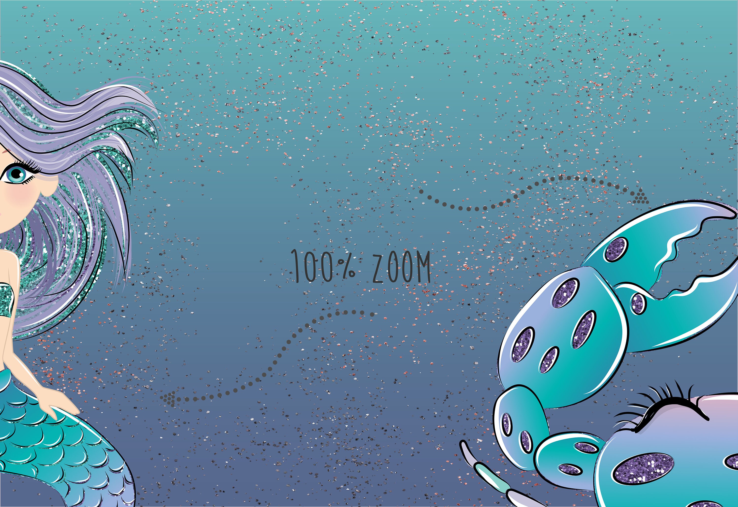 Adorable Mermaid Clipart, Graphics, Watercolor Mermaid, Underwater ...