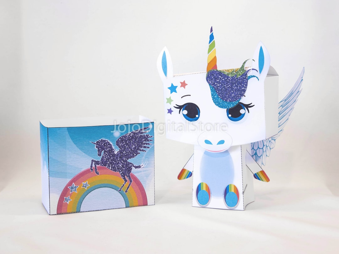 Rainbow Glitter Unicorn Favor Box for Unicorn Whimsical Party - Etsy
