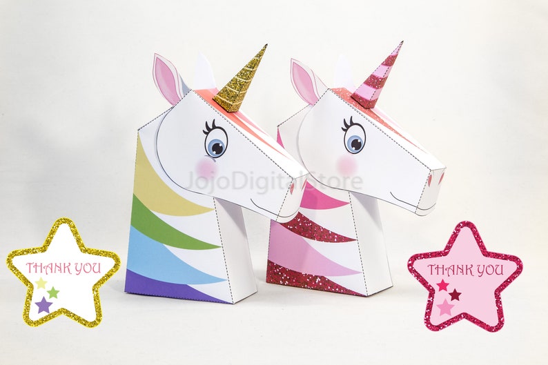 Rainbow Glitter Unicorn Favor Box for Unicorn Whimsical Party - Etsy