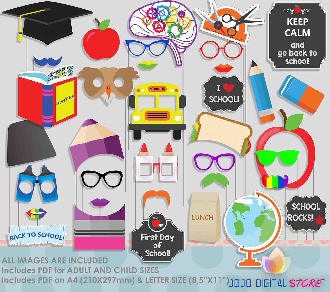 Back to School Photo Booth Props for First Day Party - Etsy