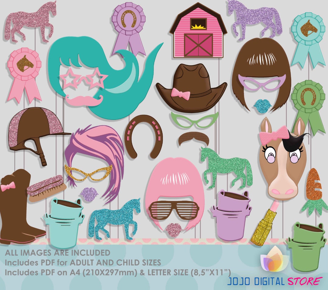 Equestrian Girl Photo Booth Props - Etsy
