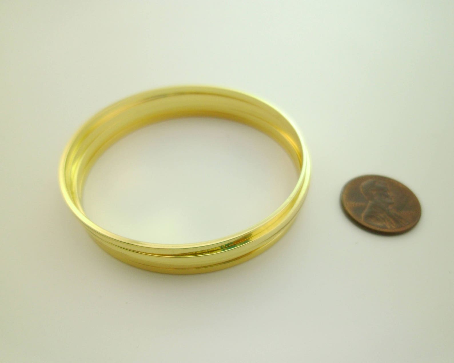 DAINTY 4pcs Top Quality Large Shiny Gold contains Real Gold | Etsy