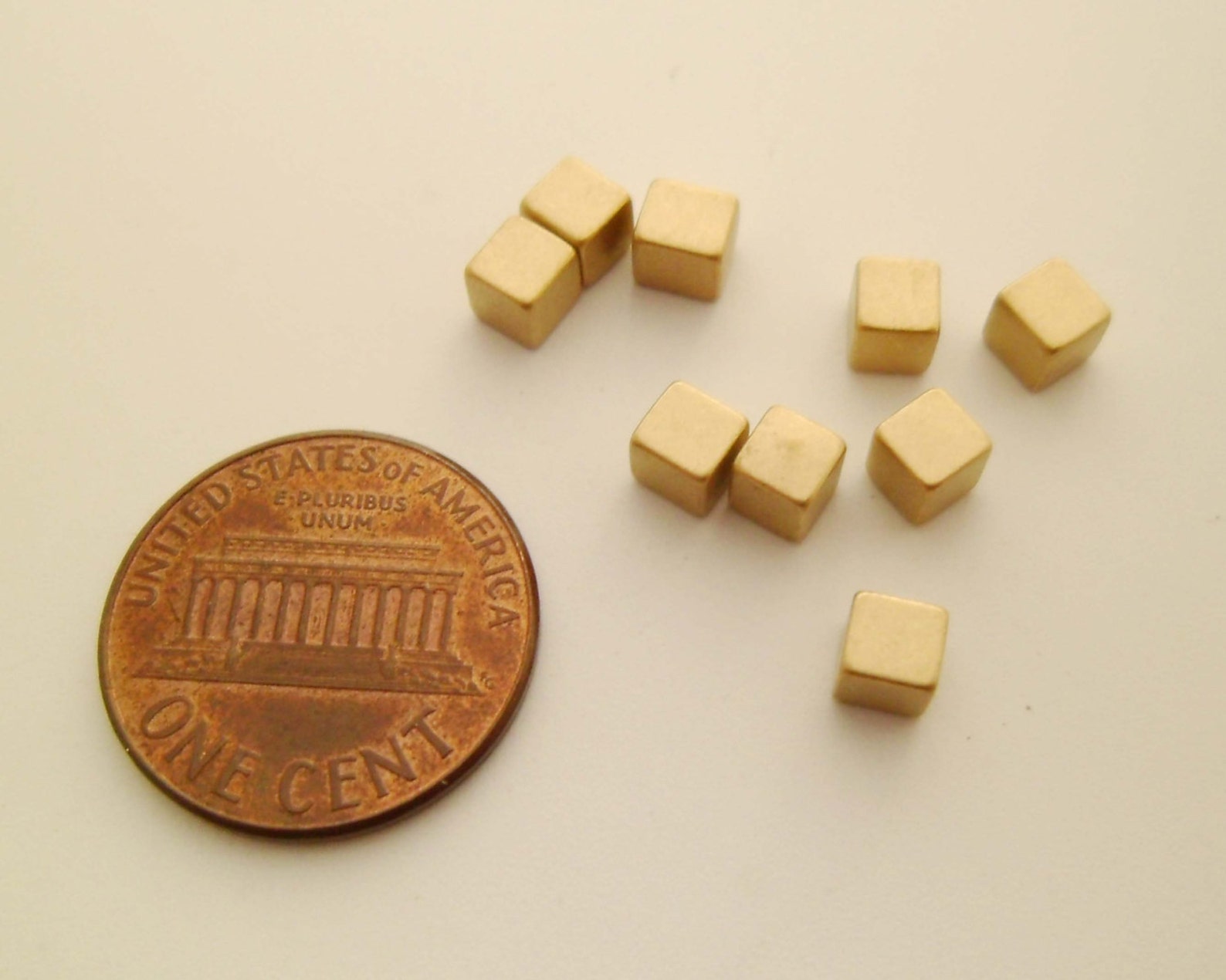 35pcs Square 4mm Eco-friendly Solid Raw Brass Cubes Without Hole ...