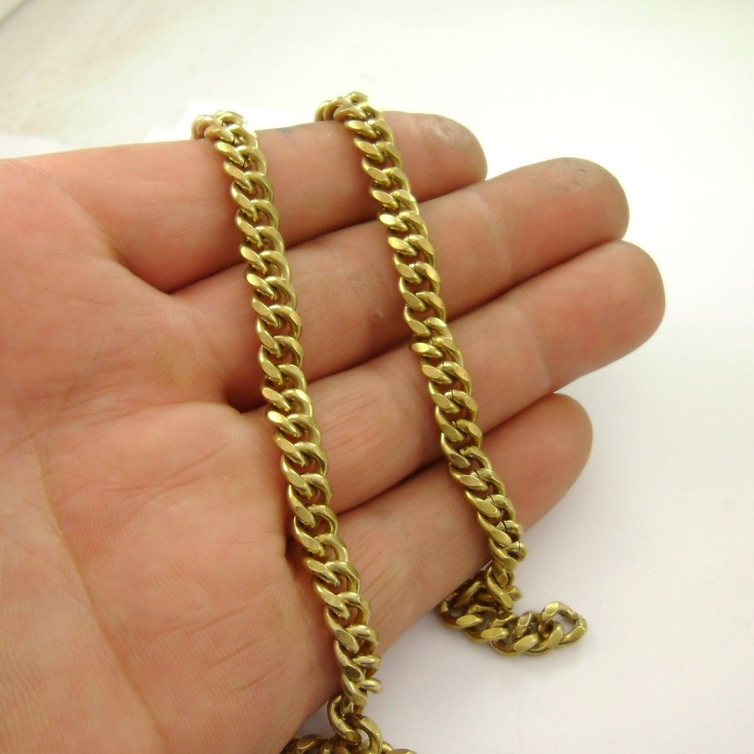 1 Meter 6mm Raw Brass Large Chunky Curb Chains, Lead Nickel Chromium ...