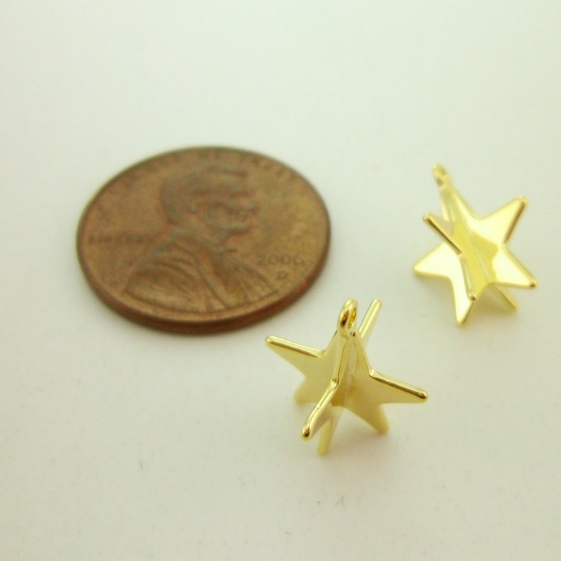 Shiny Dainty Double Stars 3D Stars Pendants Drops Charms - Etsy