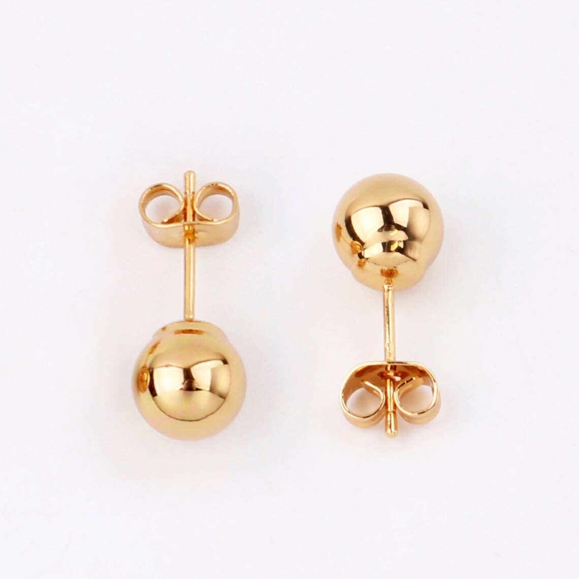 Custom Handmade 1 Pair Delicate 16k Gold Filled Big Ball Thick - Etsy