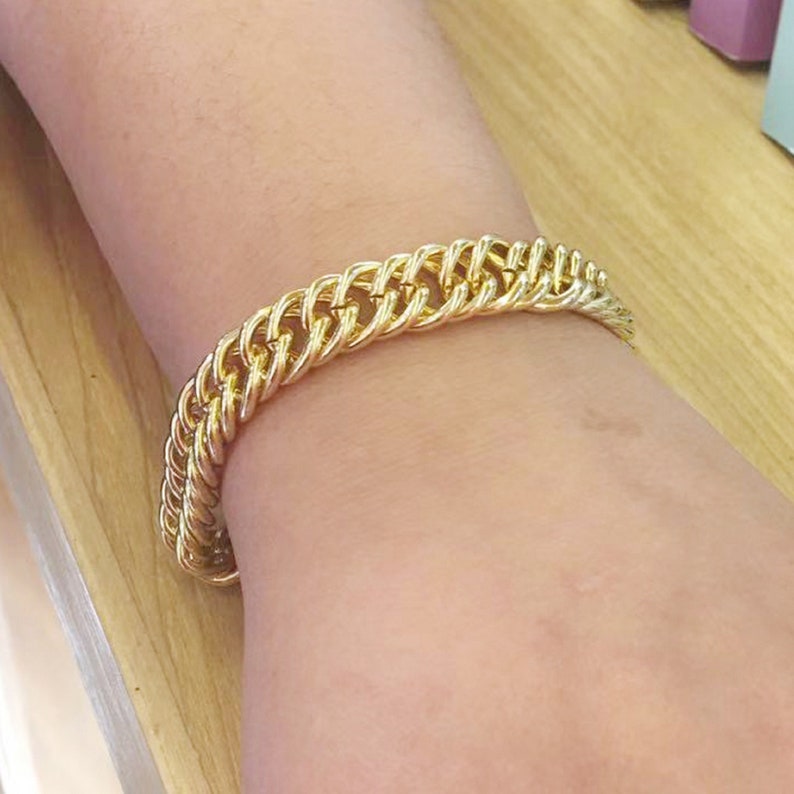 Handmade Custom, 1pcs 14K Gold Plated Curb Foxtail Chain Wheat Chain ...
