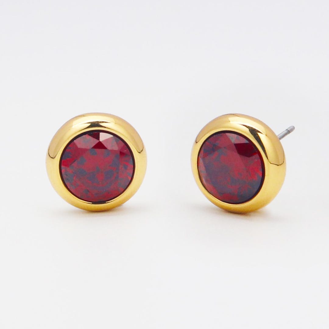 Custom & Handmade Gold Filled Round Garnet Red Zircon Earrings Factory ...