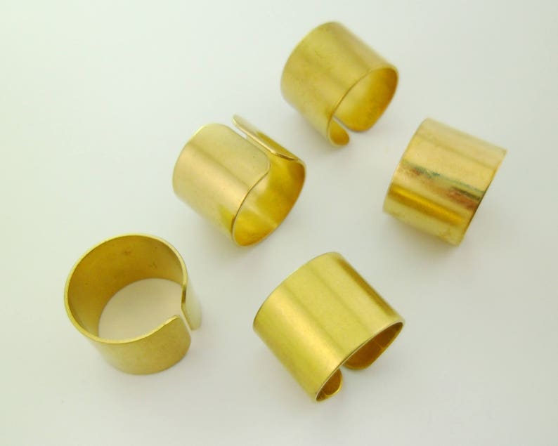 10pcs 19mm Round Wide Tube Rings Blanks Bases Raw Brass - Etsy