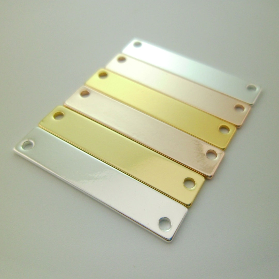10pcs DELICATE 37x7mm Wide (real) Gold, Silver & Rose Gold Bars ...