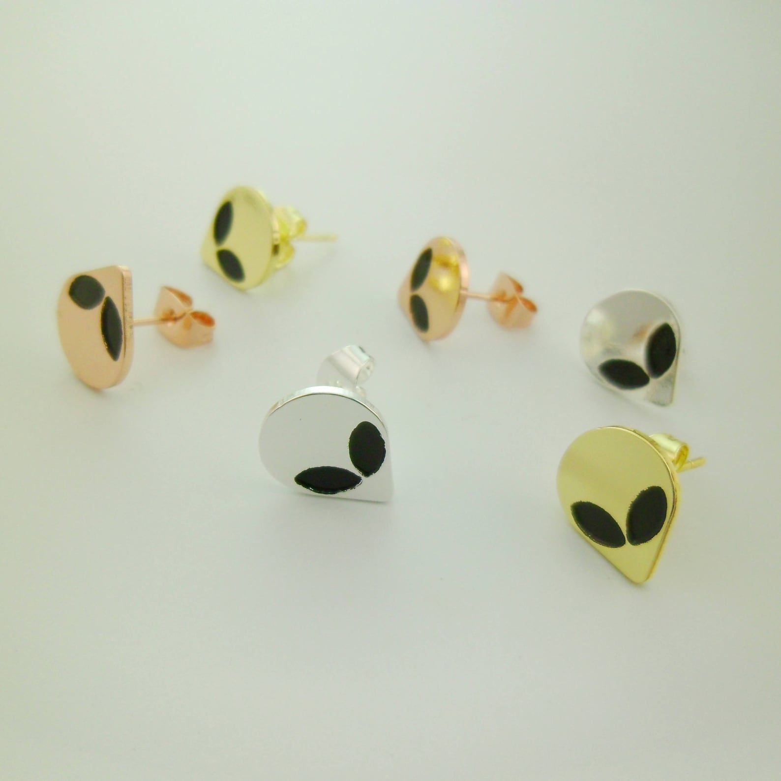 Handmade & Unique Gifts 4pcs Dainty Cool Alien Gold Silver - Etsy