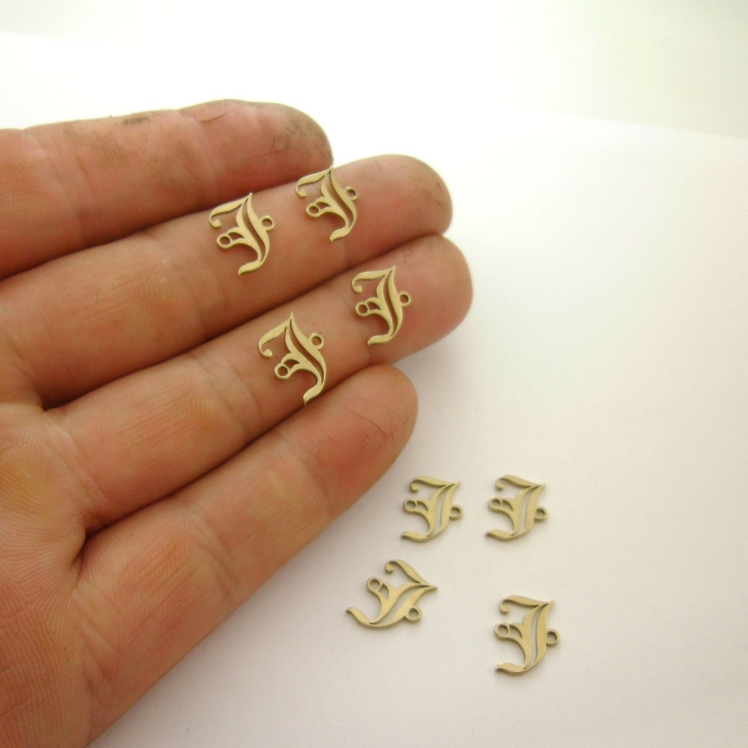 30pcs Brass Old English Gothic Initial Letter "j" Connectors ...