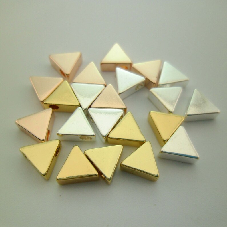 10pcs Dainty Small Gold Silver & Rose Gold geniune Triangle | Etsy