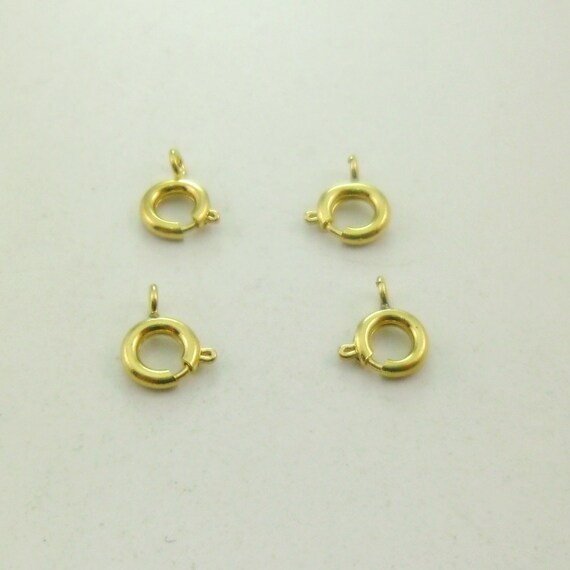 10pcs Raw Brass Spring Ring Clasp Brass Spring Clasps 8x6.5mm - Etsy