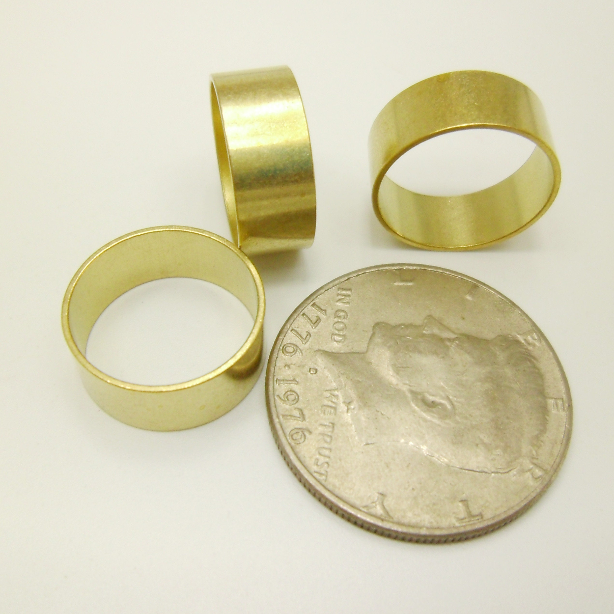 20pcs Thick Brass Tube Round Circle Ring Blanks Stampings Bases Size 8 ...