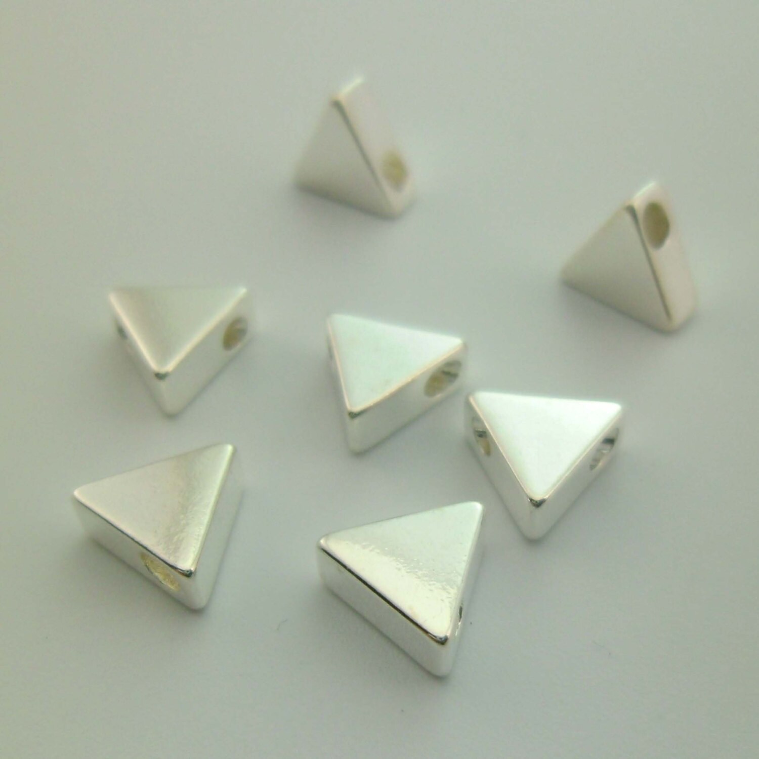 10pcs Dainty Small Gold Silver & Rose Gold geniune Triangle - Etsy
