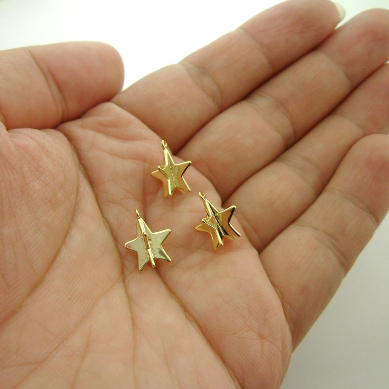 Shiny Dainty Double Stars 3D Stars Pendants Drops Charms - Etsy