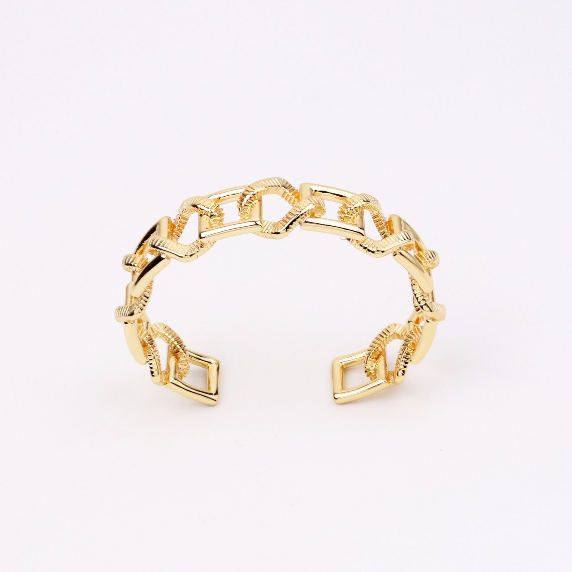 Custom Handmade 1pcs Delicate 18k Gold Filled Geometry Hollow Bold ...