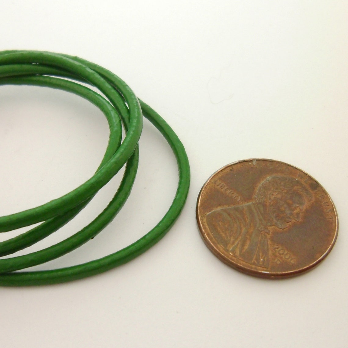 6 Feet 2 Meters 1.5mm Natural Green Round Leather Cord | Etsy