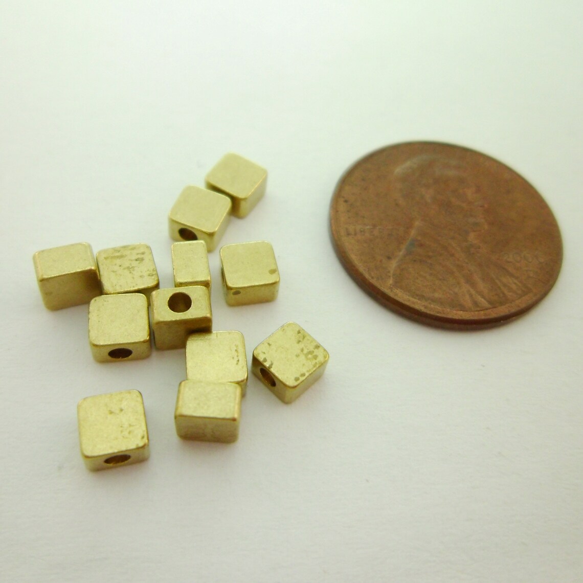 30pcs Square Rounded Corner Raw Brass Geometry Flat Beads Spacers for ...