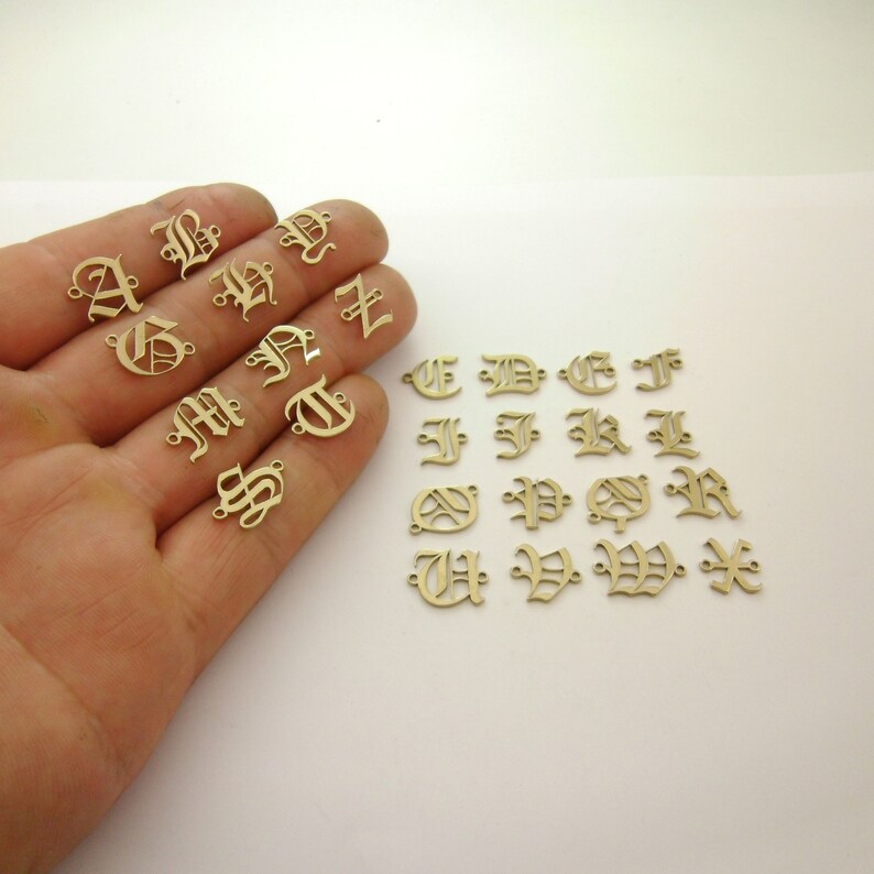 Unique Initials Source Custom A-Z Raw Brass Old English - Etsy