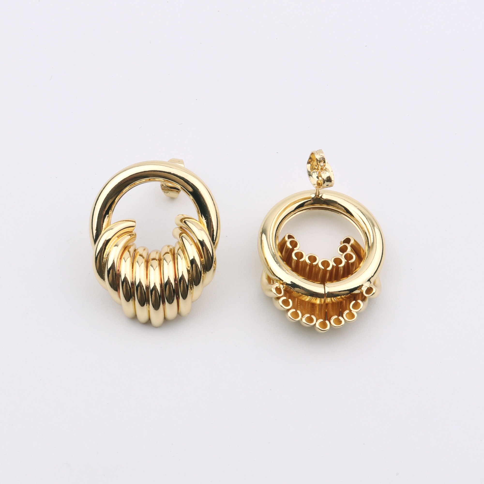 Handgemaakte 1 paar 18K vergulde messing multi hoops ringen - Etsy ...