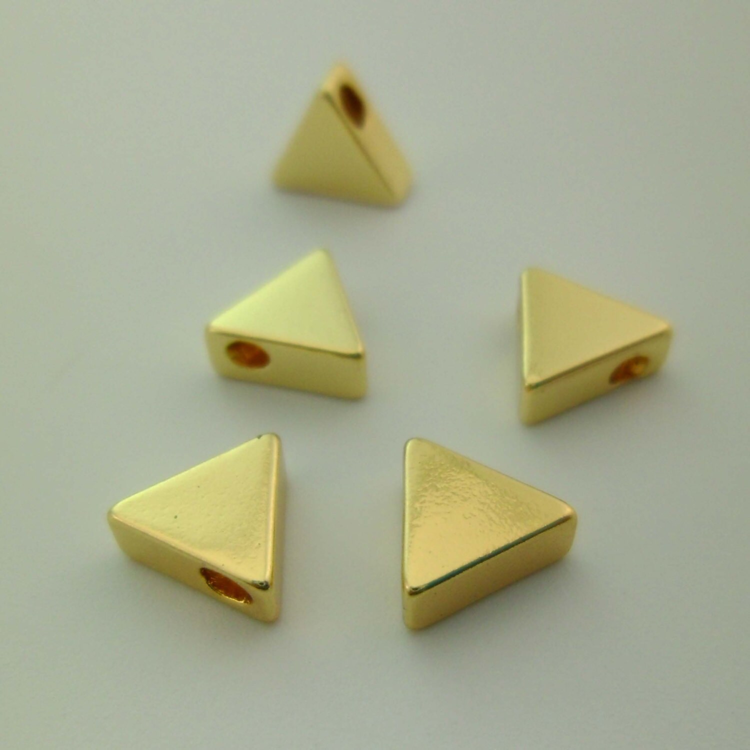 10pcs Dainty Small Gold Silver & Rose Gold geniune Triangle - Etsy