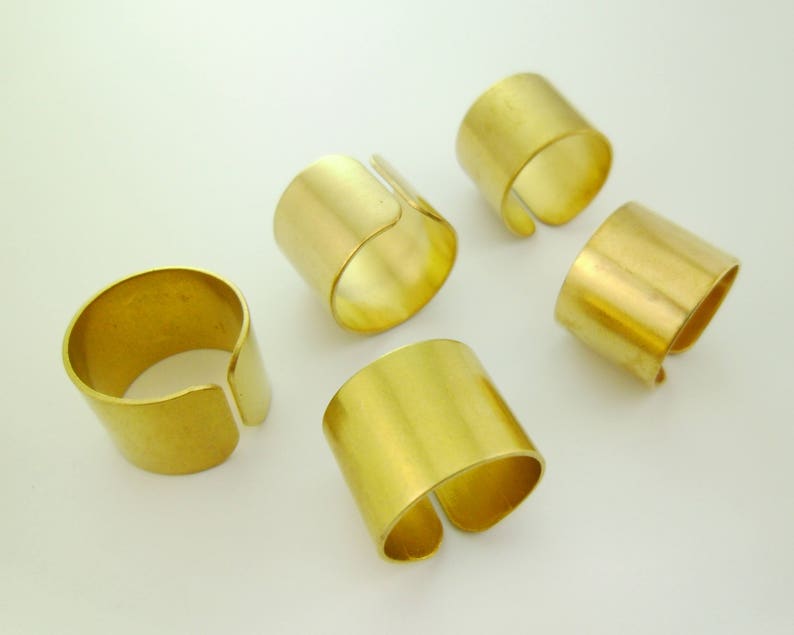 10pcs 19mm Round Wide Tube Rings Blanks Bases Raw Brass - Etsy