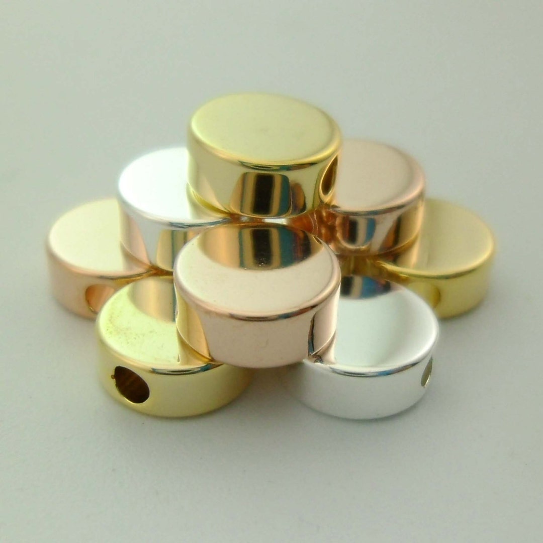 10pcs DAINTY 7mm Round Coin Gold, Silver & Rose Gold (contain Pure Gold ...