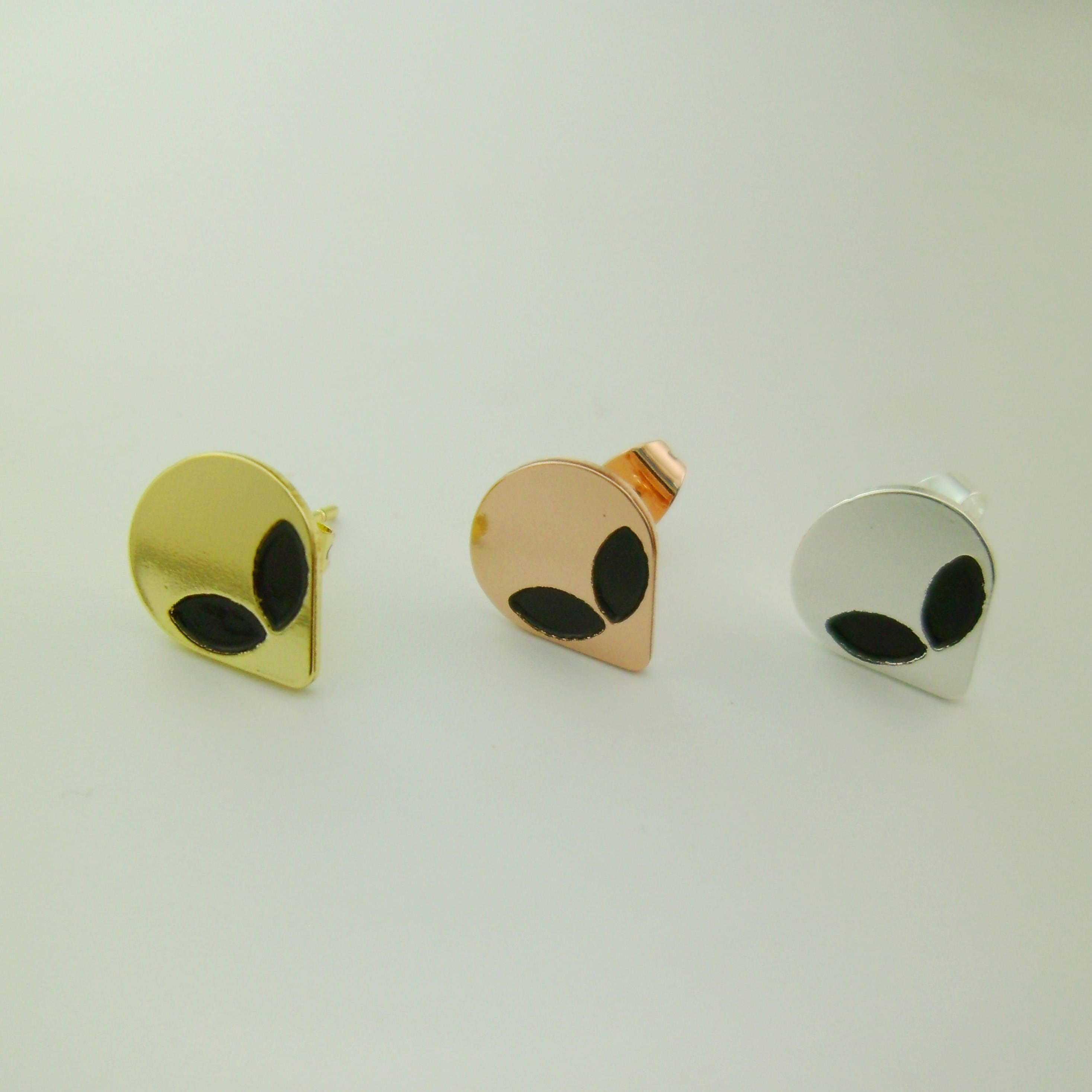 Handmade & Unique Gifts 4pcs Dainty Cool Alien Gold Silver - Etsy