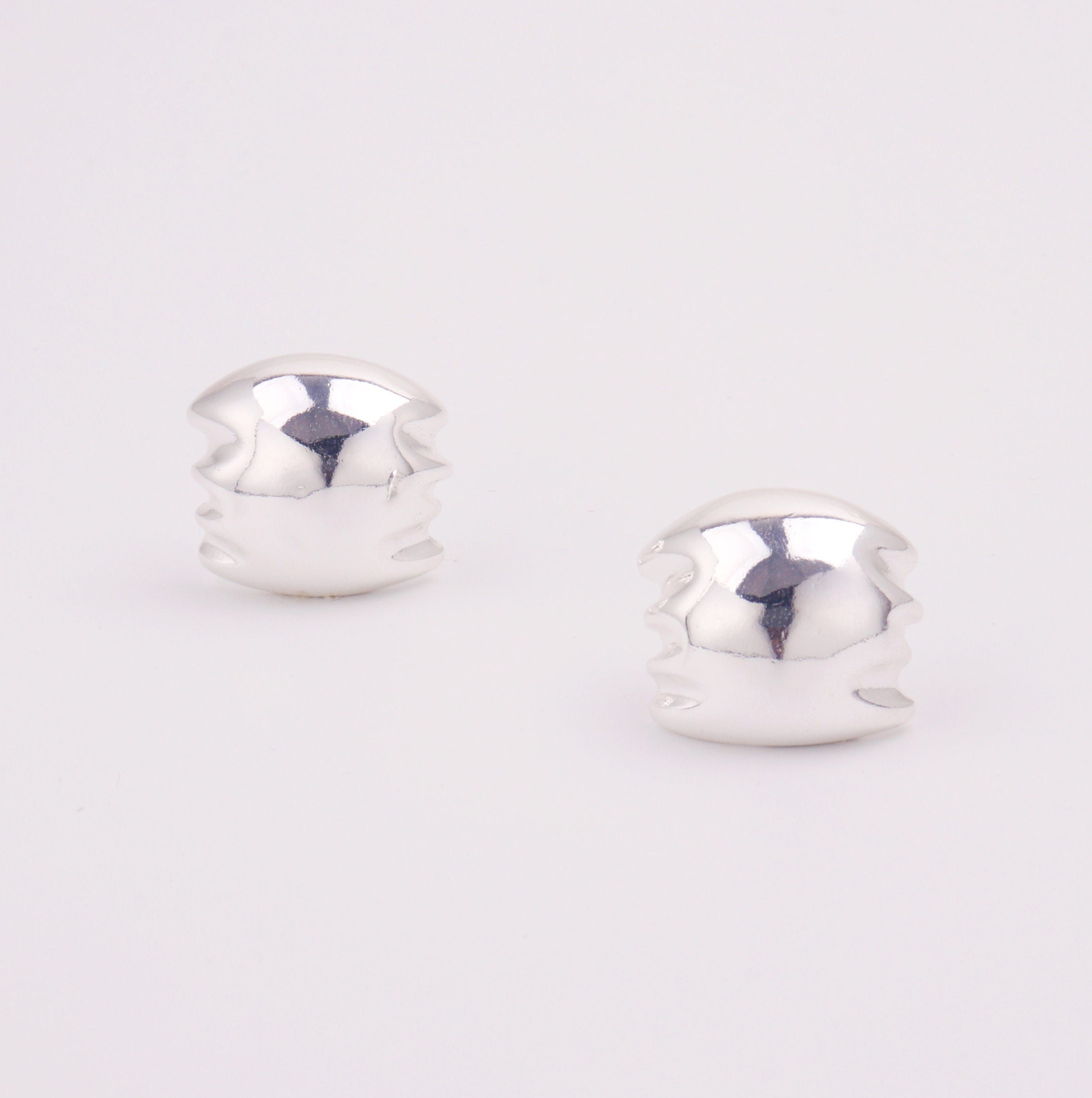 Custom Handmade 1 Pair Delicate Silver Filled Air Gear Concave and ...